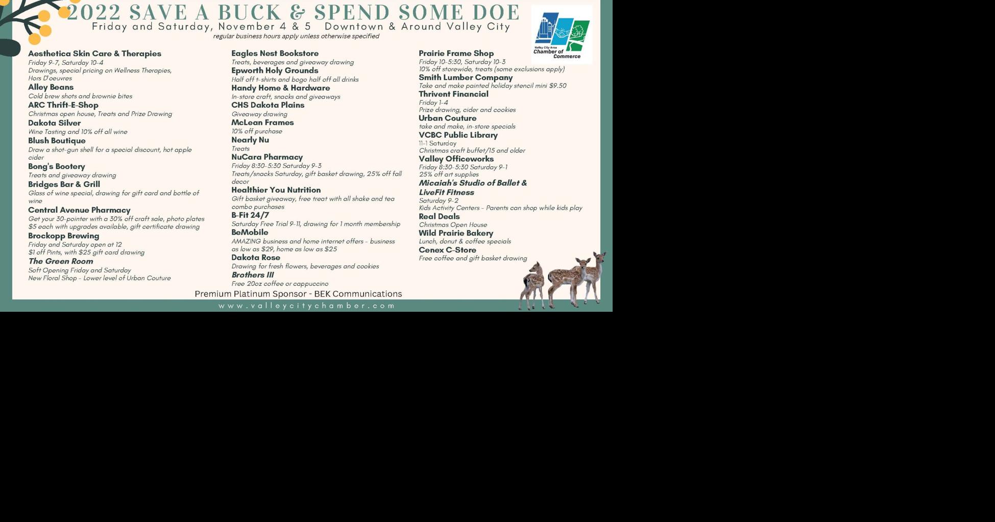 Save a Buck and Spend Some Doe Event, Nov. 4 & 5 | News | times-online.com