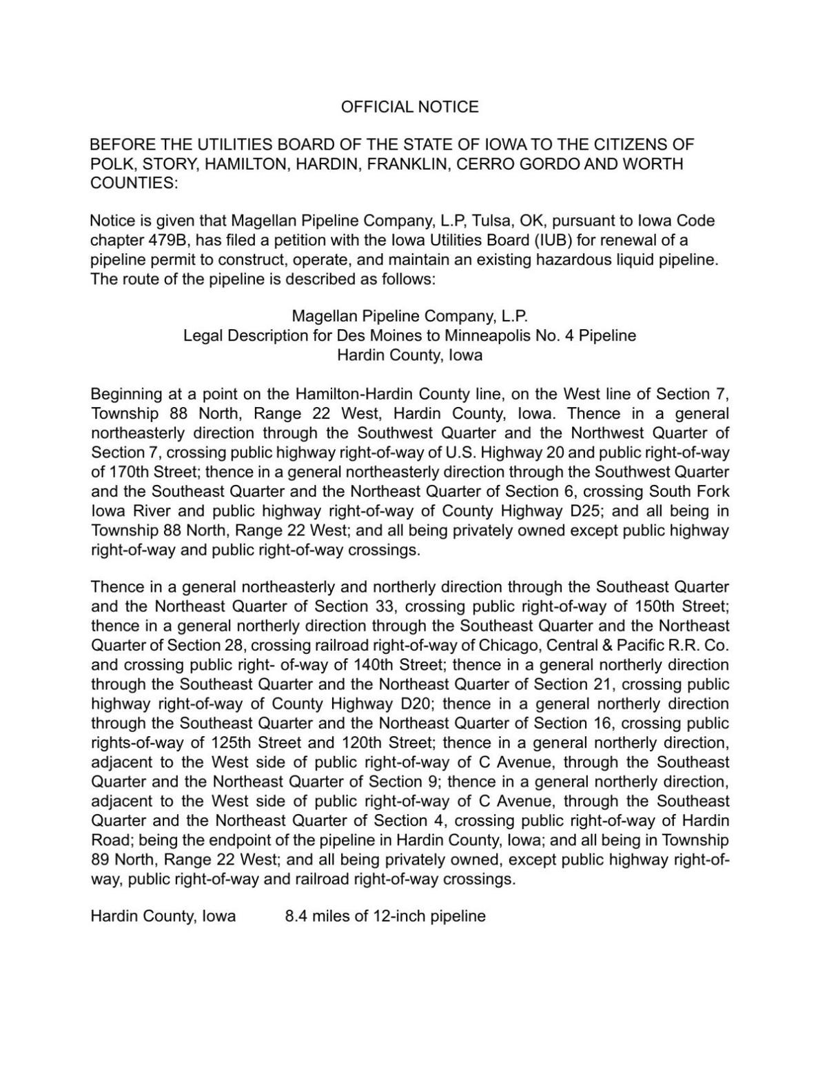 OFFICIAL NOTICE | Public Notices | timescitizen.com