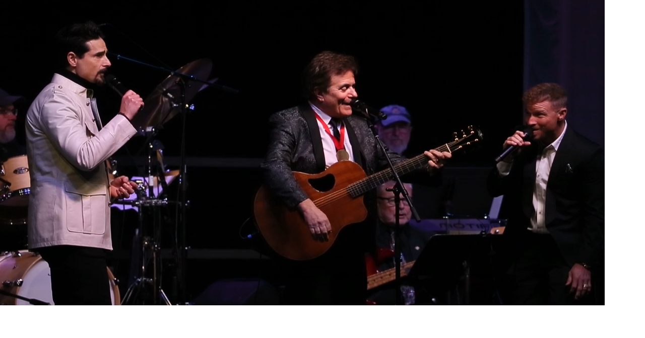 Gary Baker performs with the Backstreet Boys at AMHOF Induction Banquet ...