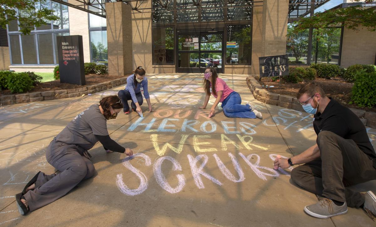 Lifting spirits of health care workers chalk-art style | Local News ...