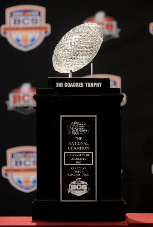 Nick Saban Accepts National Championship Trophies | Archives ...