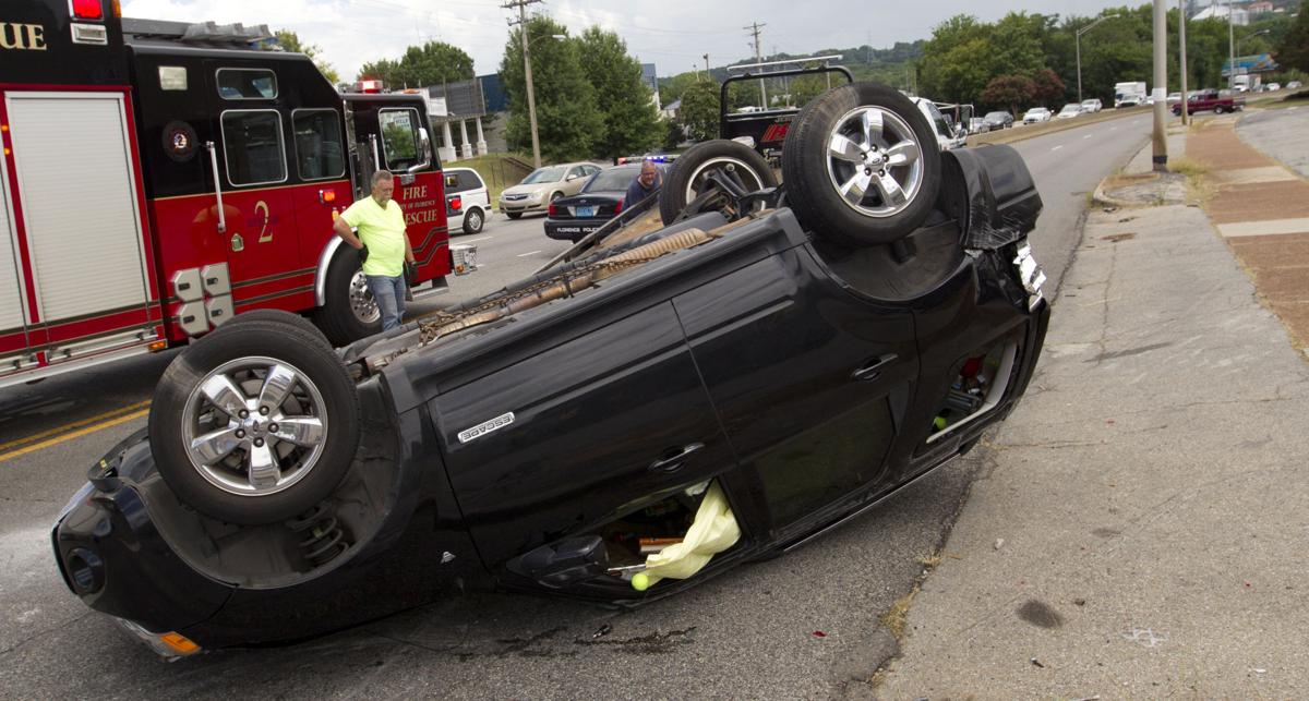 Two vehicle collision flips SUV on South Court Street | Gallery ...
