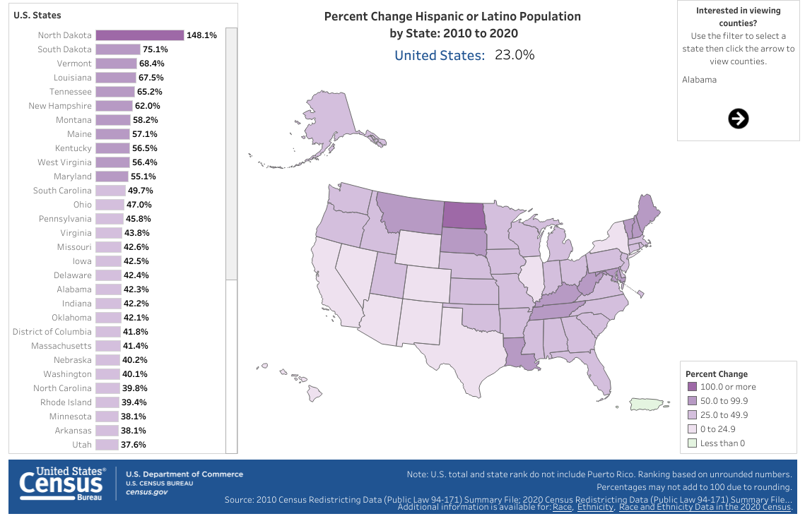 Census 2020 Hispanic or Latino map | | timesnews.net