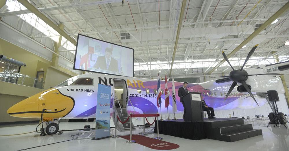 Bombardier Q400 plane soars with high-capacity seating