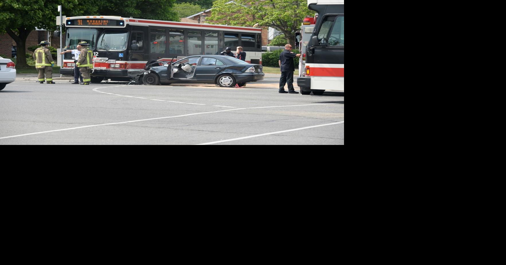 Car wedged below TTC bus in crash at Lawrence Avenue, east of DVP