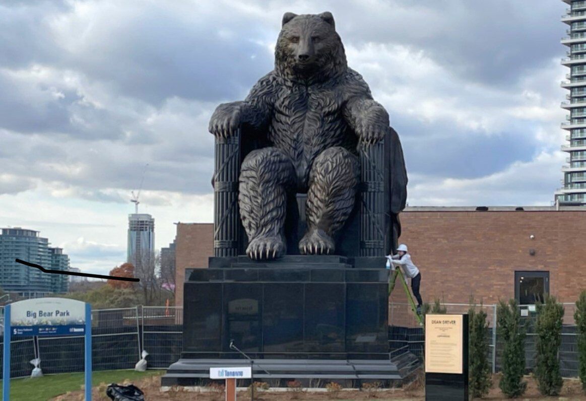 Toronto’s newest park with a giant bear statue has opened