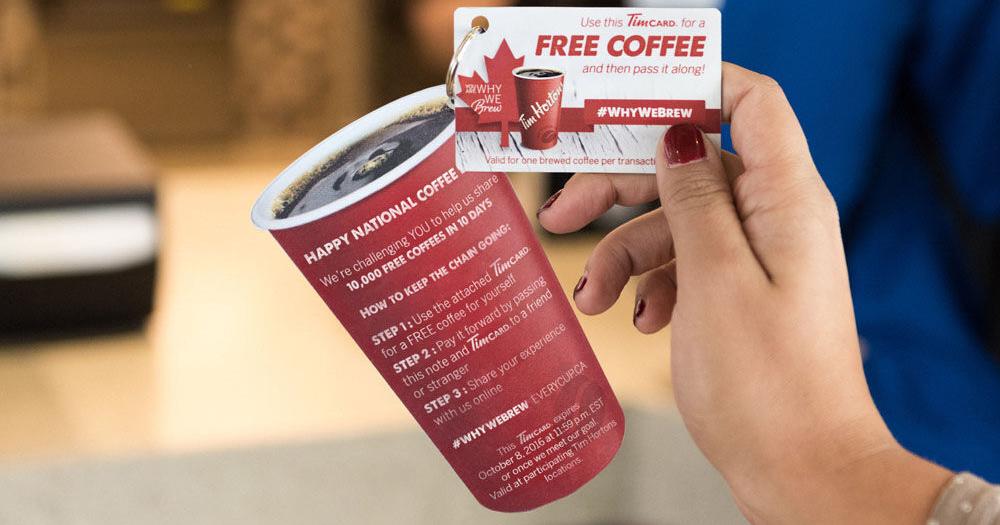Tim Hortons Celebrates National Coffee Day by announcing its pay-it ...