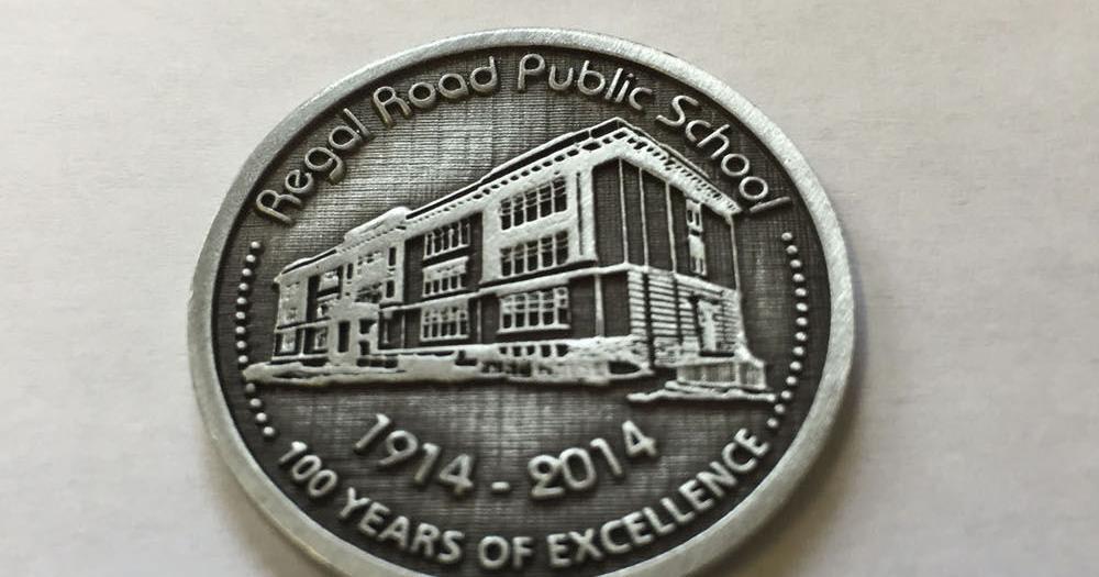 Centenary coin minted for Regal Road Public School