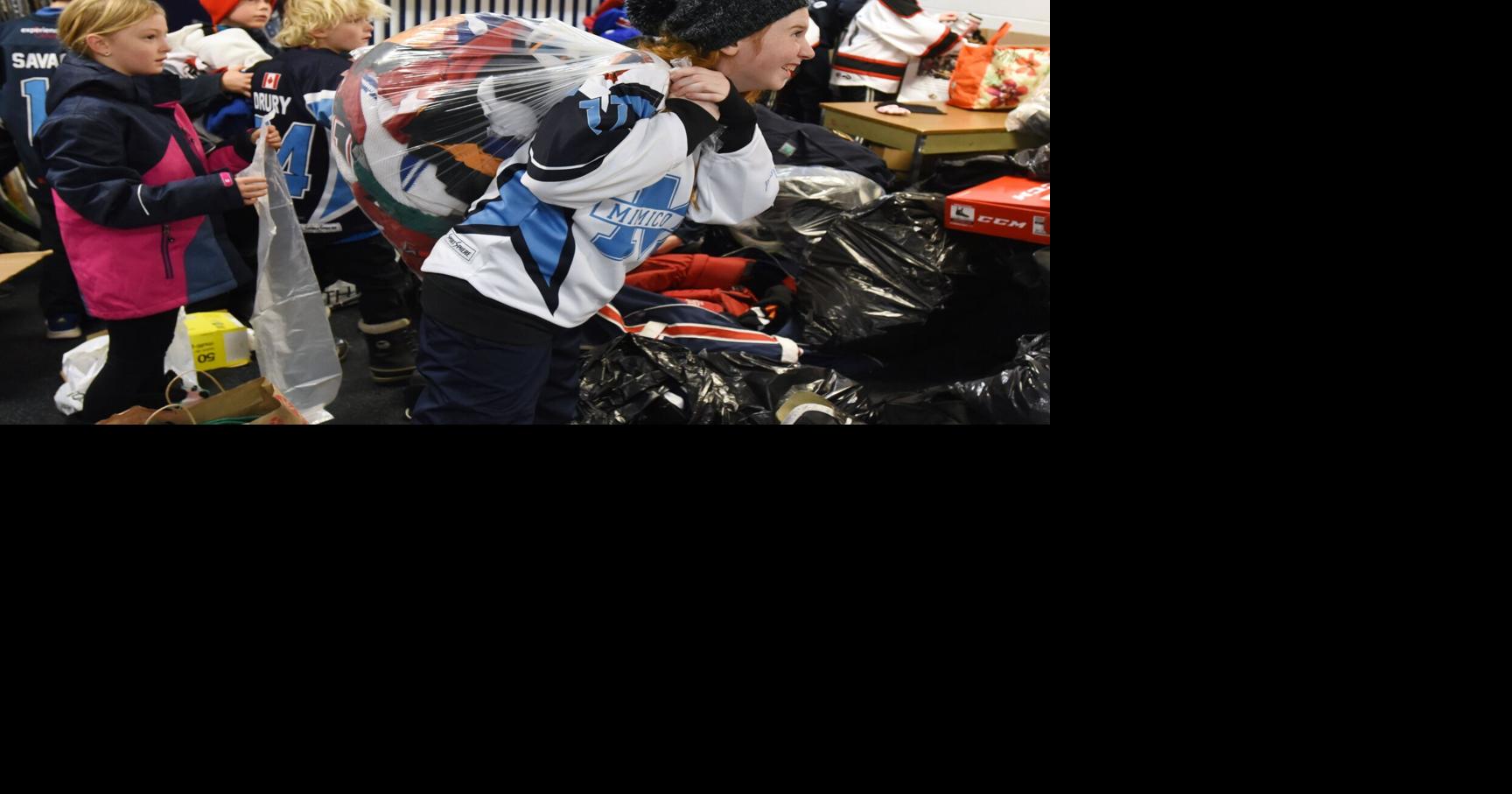 Mimico Canadiens kids collect 8 pallets of hockey gear for First Nations