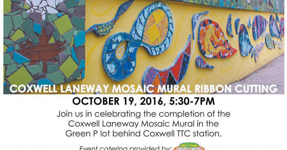 Celebrate completion of mosaic mural behind Coxwell TTC station