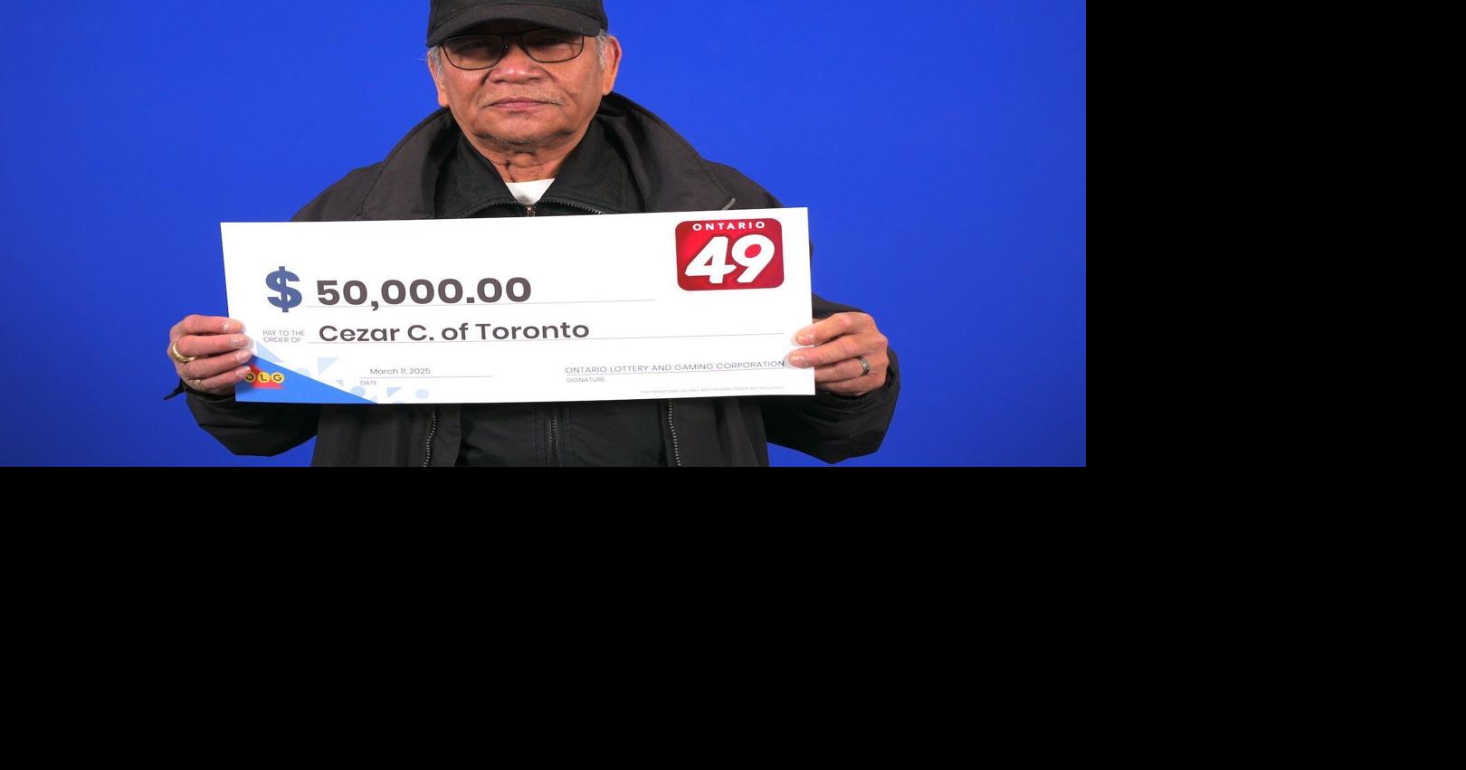 Toronto man celebrates first big lottery win with Ontario 49