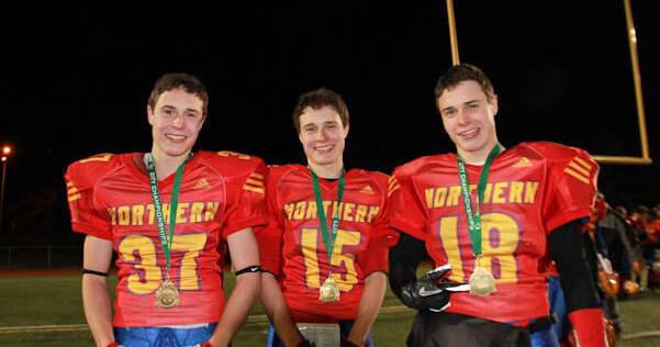 Triplets' final football game
