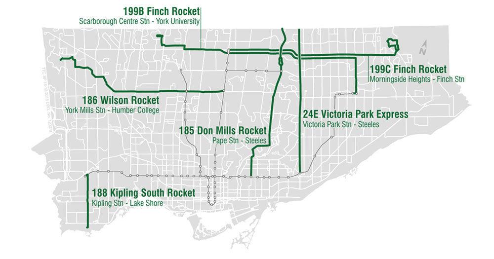 Two new TTC express bus routes service Etobicoke