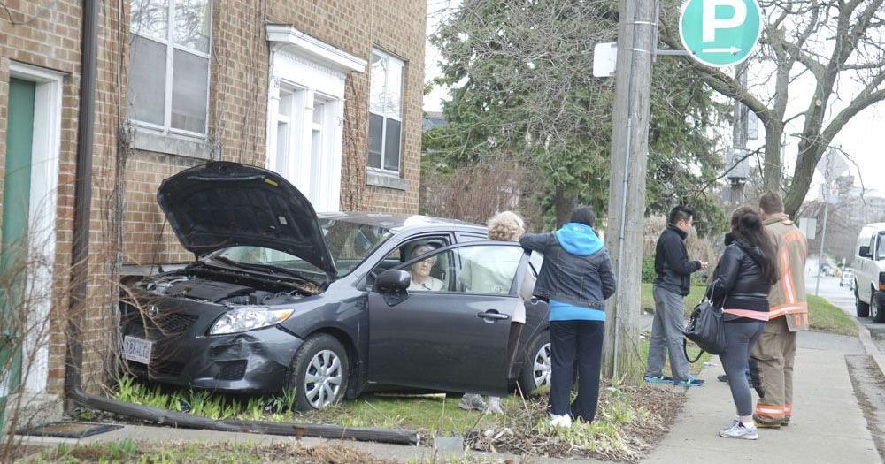 Car driven through window on Brooke Avenue