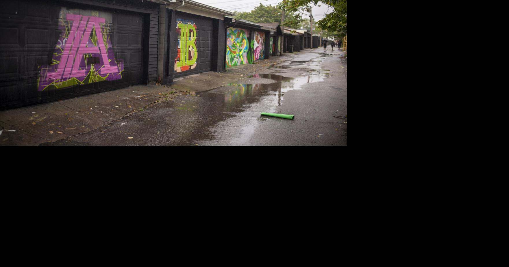 Art for Toronto laneway project at Queen and Ossington restored