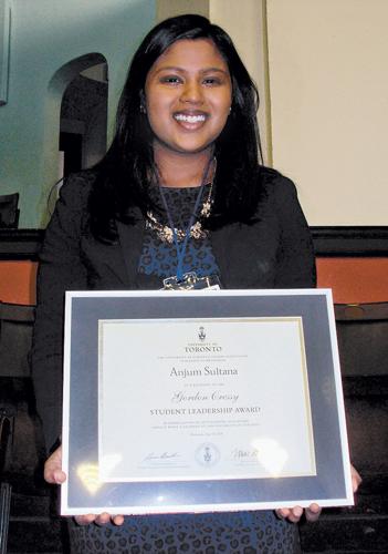 Scarborough student Anjum Sultana wins U of T’s Gordon Cressy Award