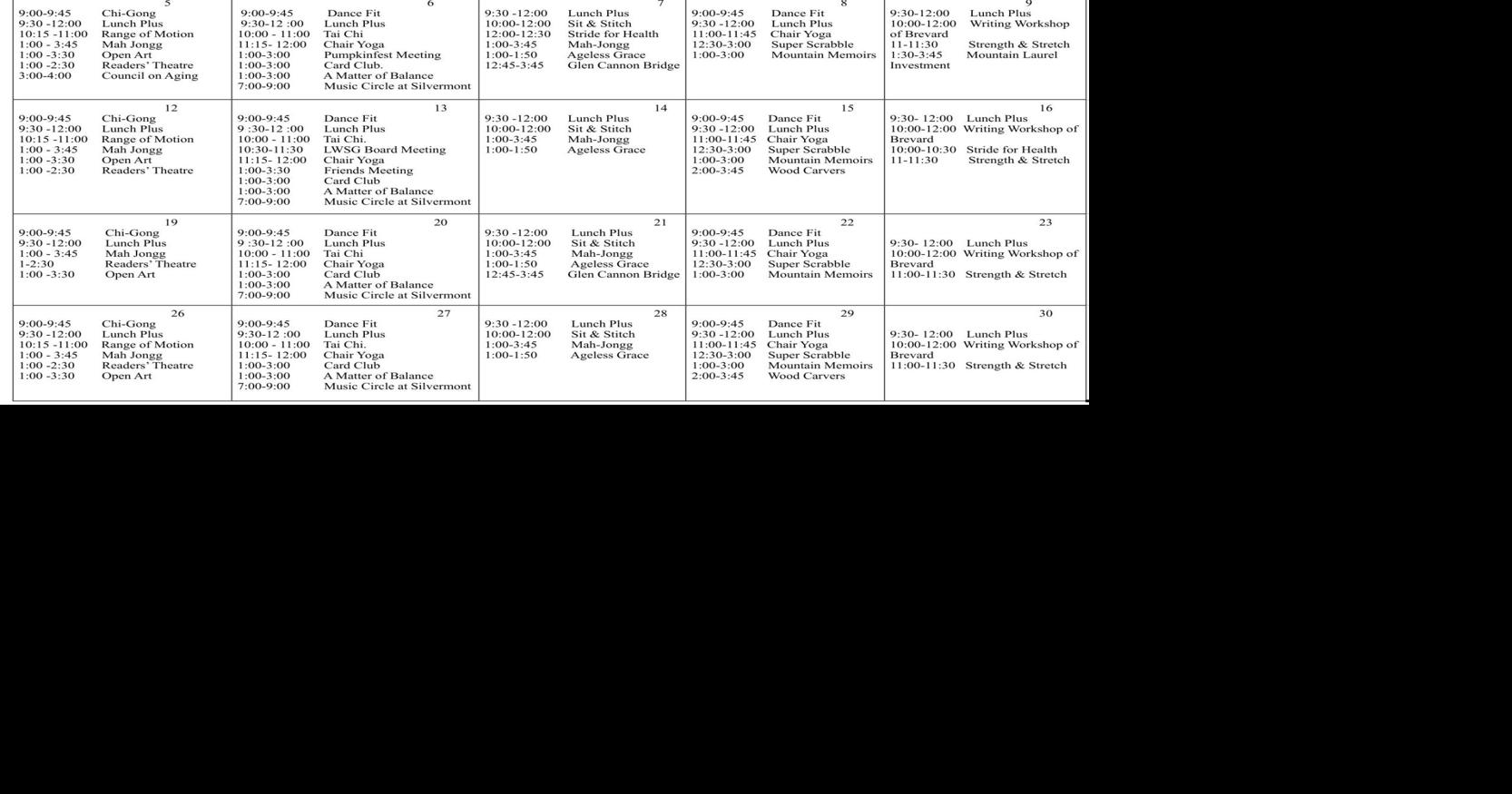 Silvermont Senior Center releases its August schedule | Calendar ...