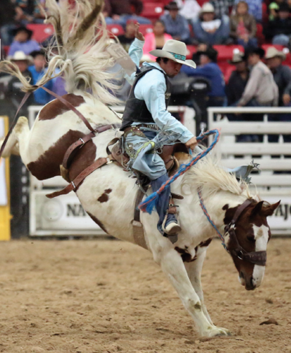 Colville Tribal cowboy Francis Marchand wins INFR Saddle Bronc buckle ...