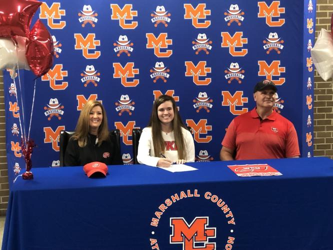 Lady Marshal trio sign to college sports | Sports | tribunecourier.com