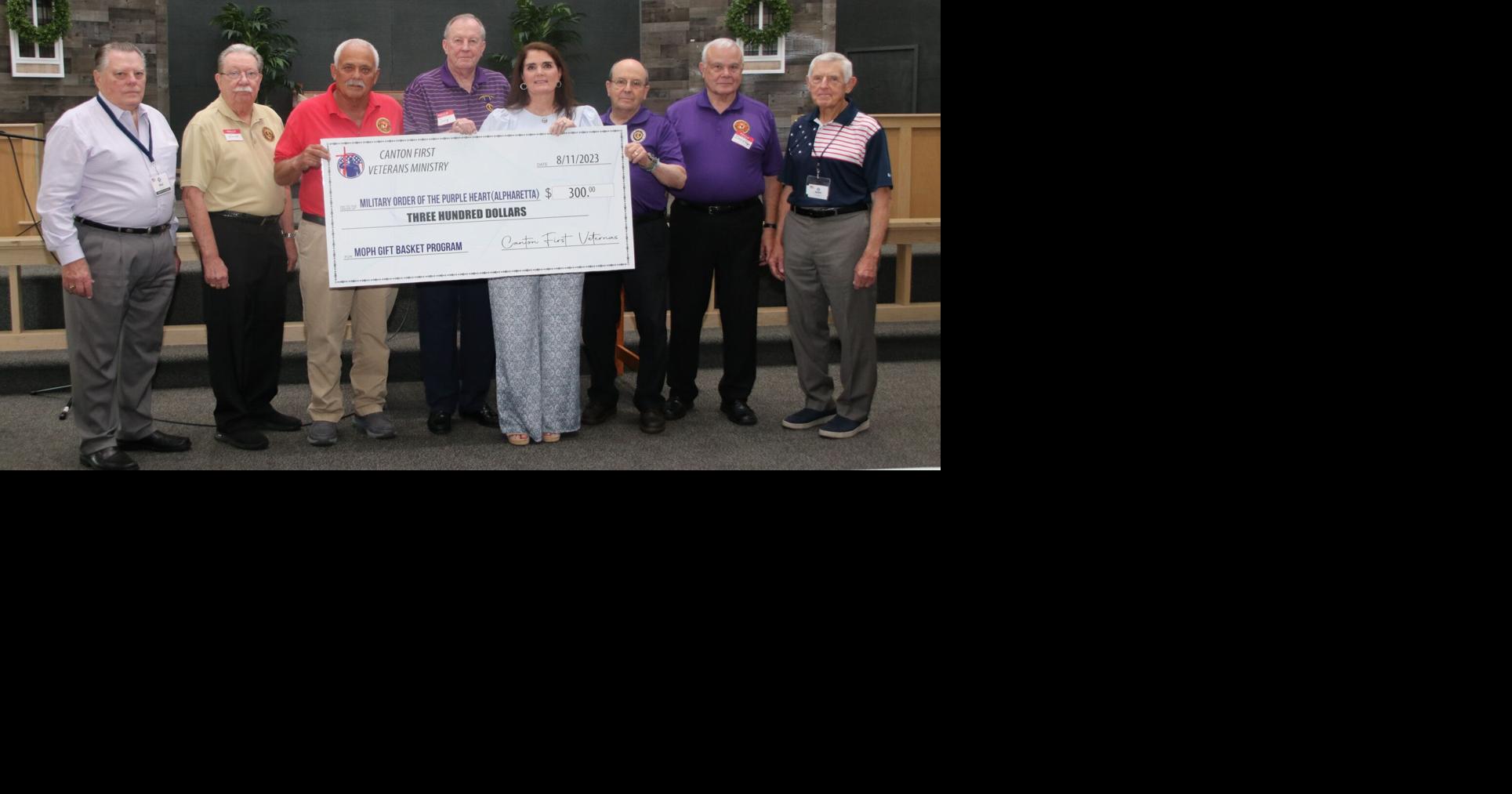 Canton First Veterans Ministry donates $300 to Purple Heart ...