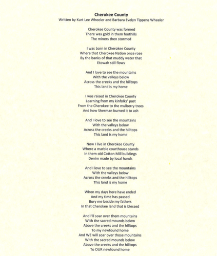 Cherokee County may soon have an official song | Local News ...