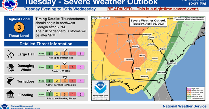 Parts of Cherokee at ‘Enhanced Risk’ of Severe Thunderstorms Tuesday ...