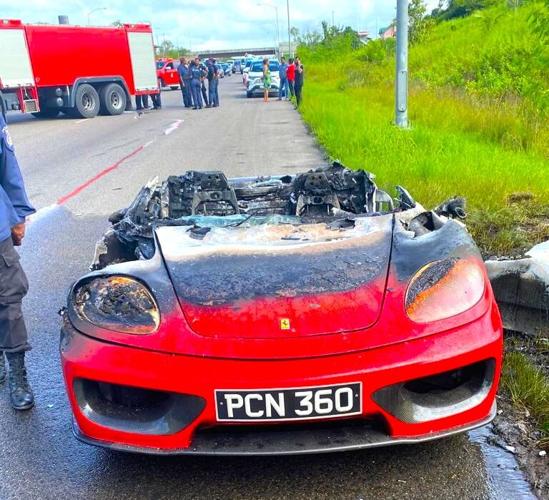 Ferrari burns after leaving repair shop | News Extra | trinidadexpress.com