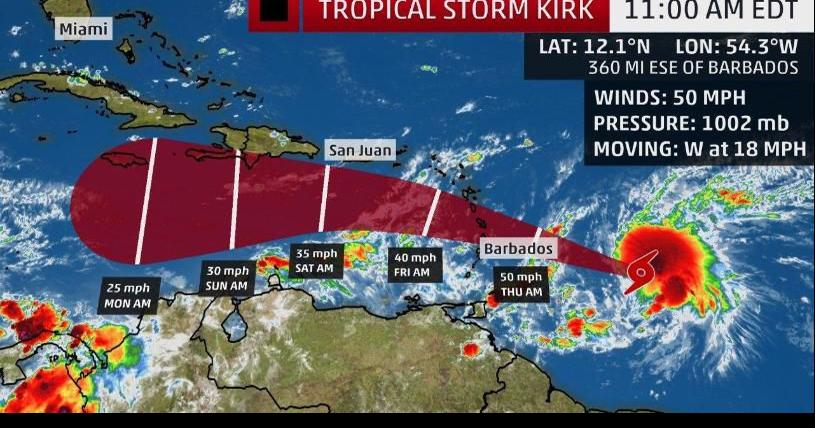 Tropical Storm Kirk is back, and menacing the Caribbean | Local News ...