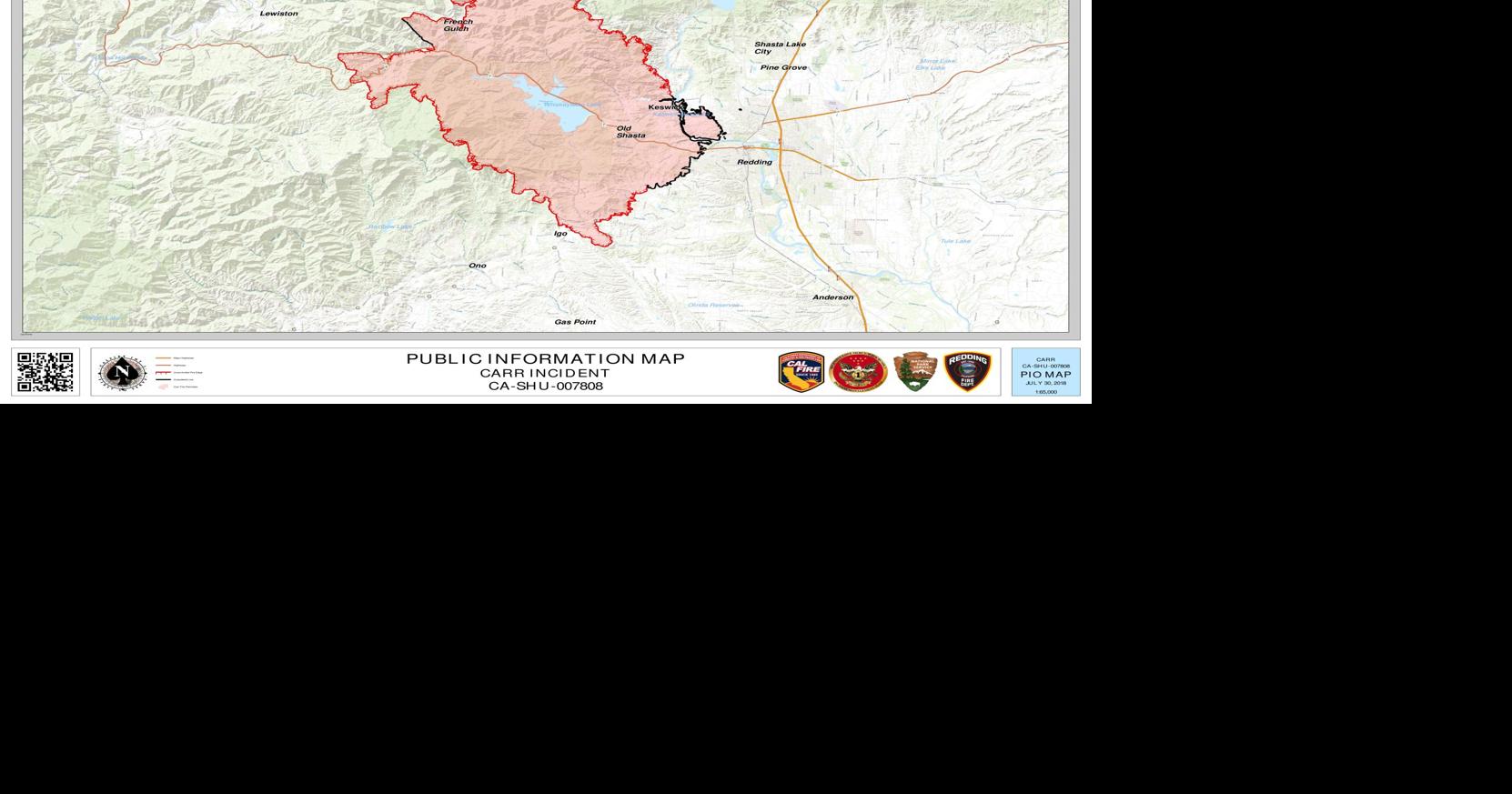 Carr fire map indicates fire entered Trinity, did not reach Lewiston ...