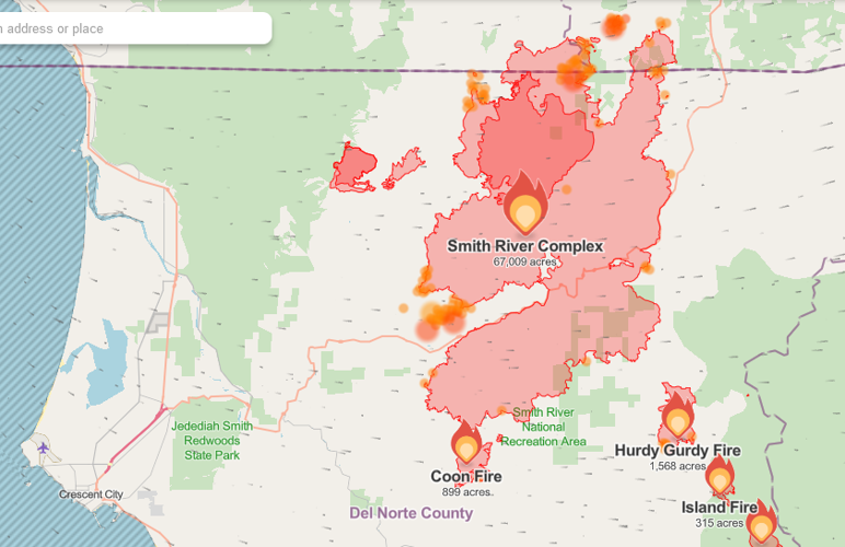 Audio: CA/OR and Coos, Curry, Douglas Counties, Brock Smith-Boice Fire ...