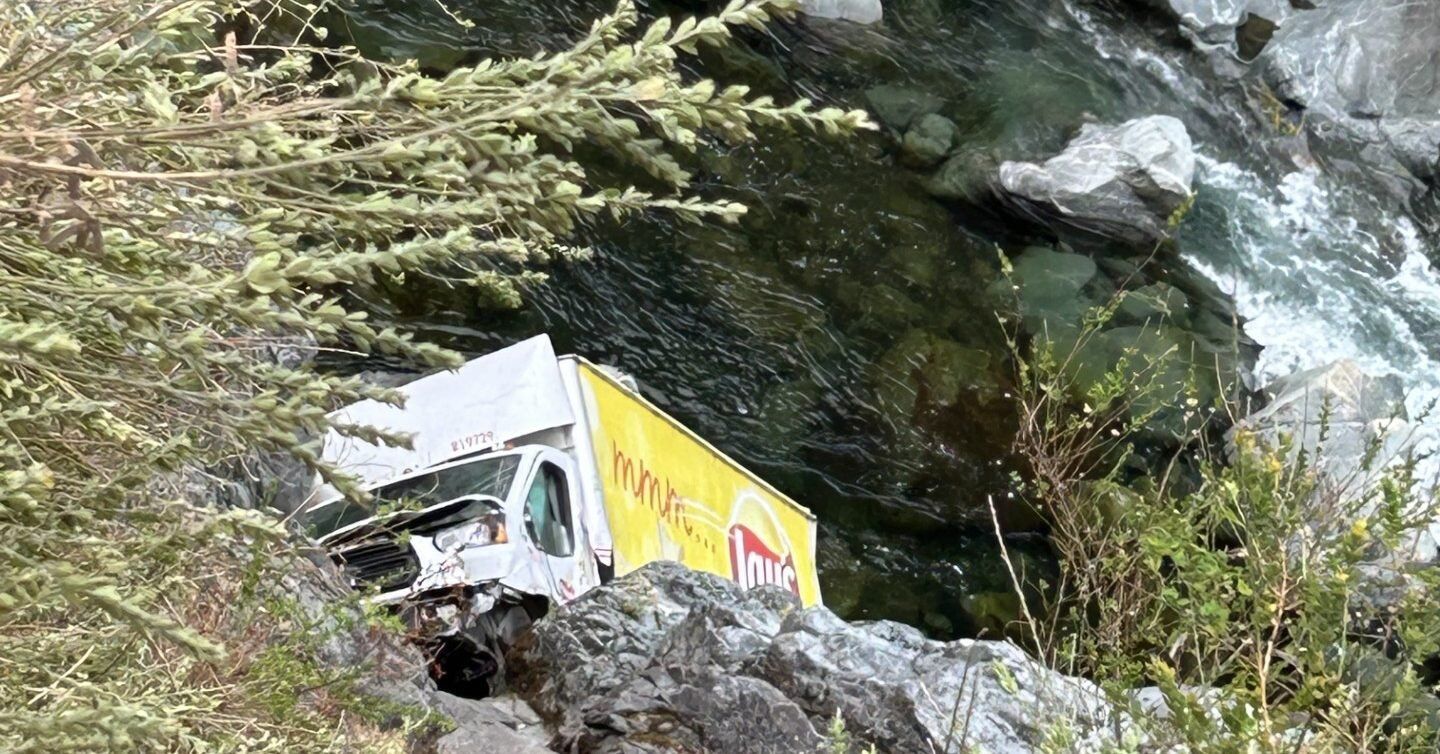 Frito-Lay truck crash-lands at Smith River, driver escapes with minor ...