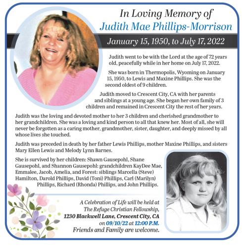 Judith Mae Phillips-MorrisonIn | Obituaries | triplicate.com