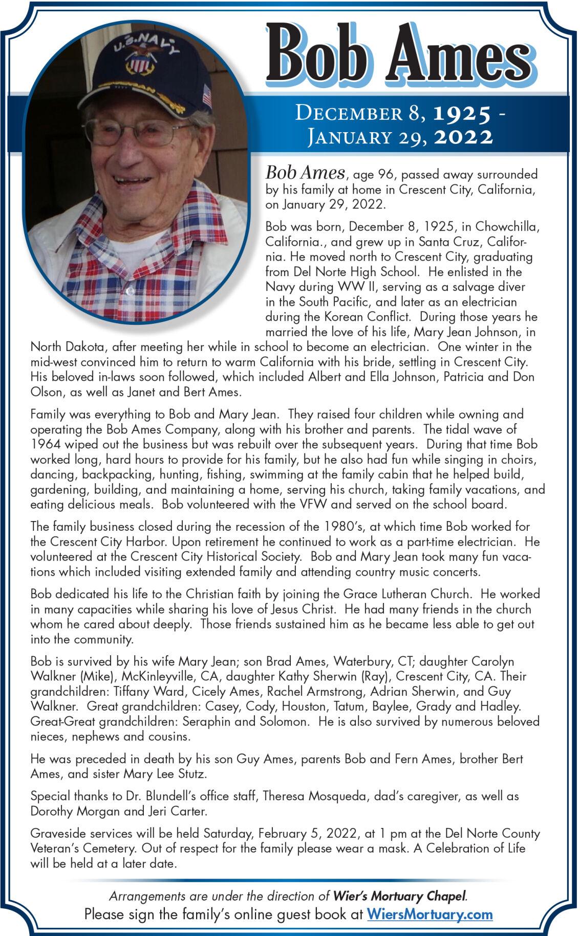 Bob Ames | Obituaries | triplicate.com