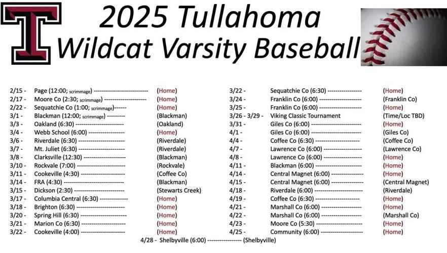 2025 Tullahoma baseball schedule: Breaking down the unknown | Local ...