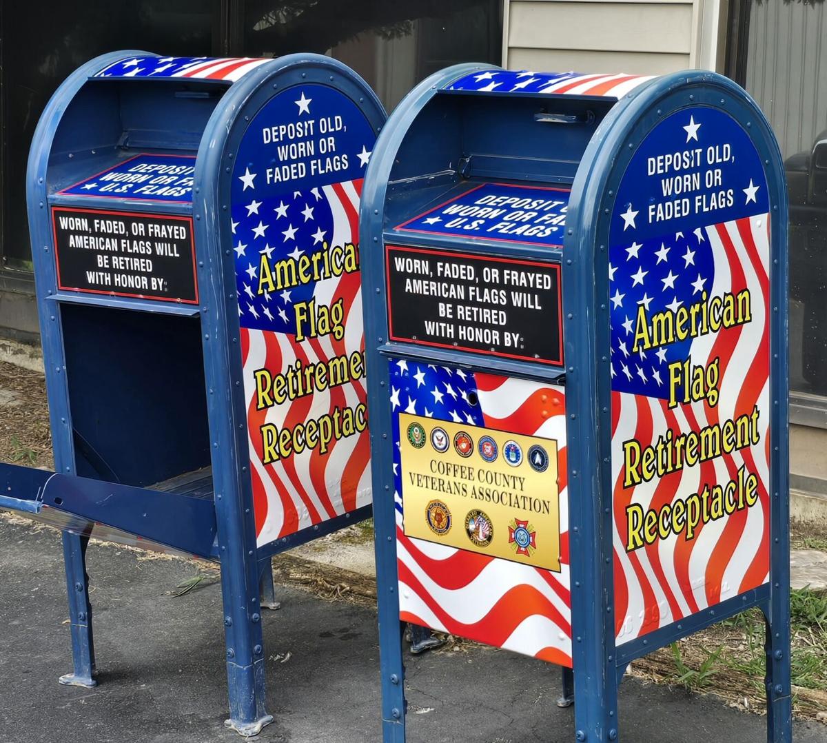 worn flag drop box