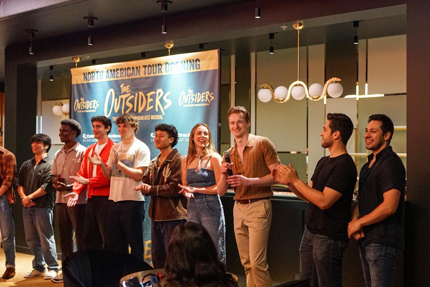 Scenes from the 'The Outsiders' North American tour cast reveal at the ...