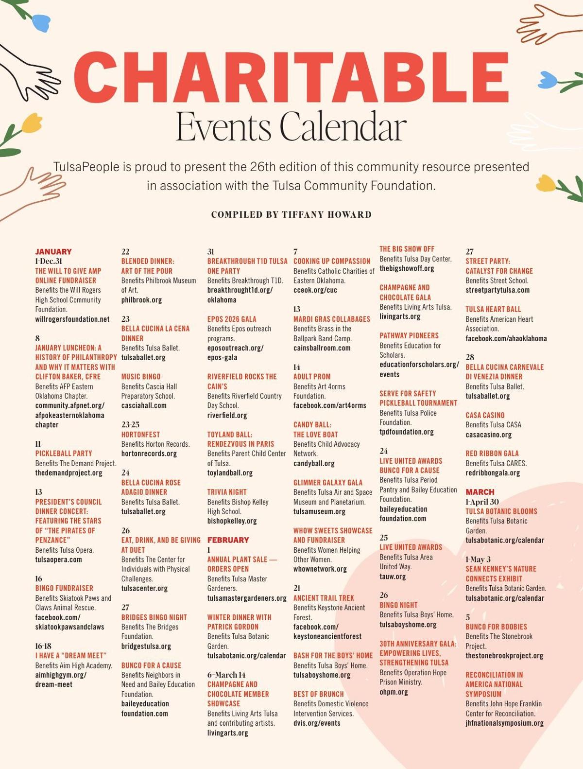 2026 Charitable Events Calendar | January-2026 | tulsapeople.com