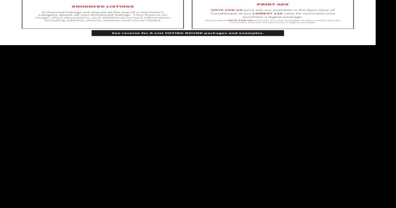 A-List Voting Round ballot advertising info | TulsaPeople's A-List ...