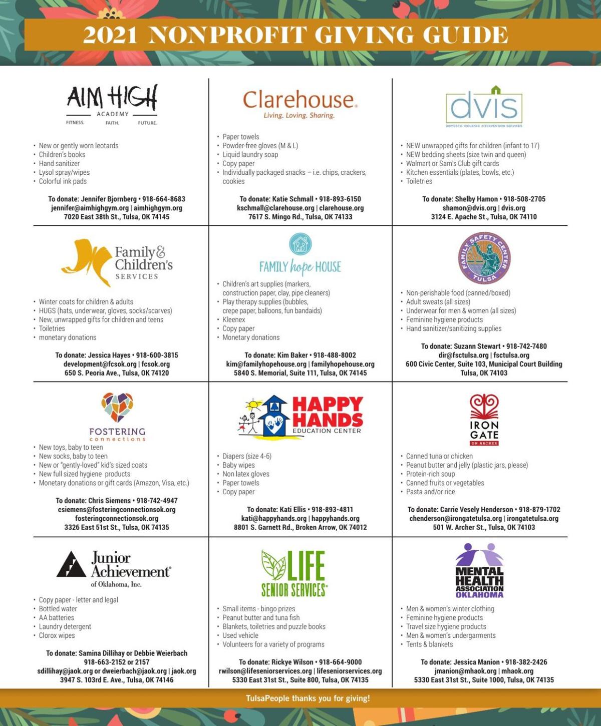 2021 Nonprofit Giving Guide | Giving Back | tulsapeople.com