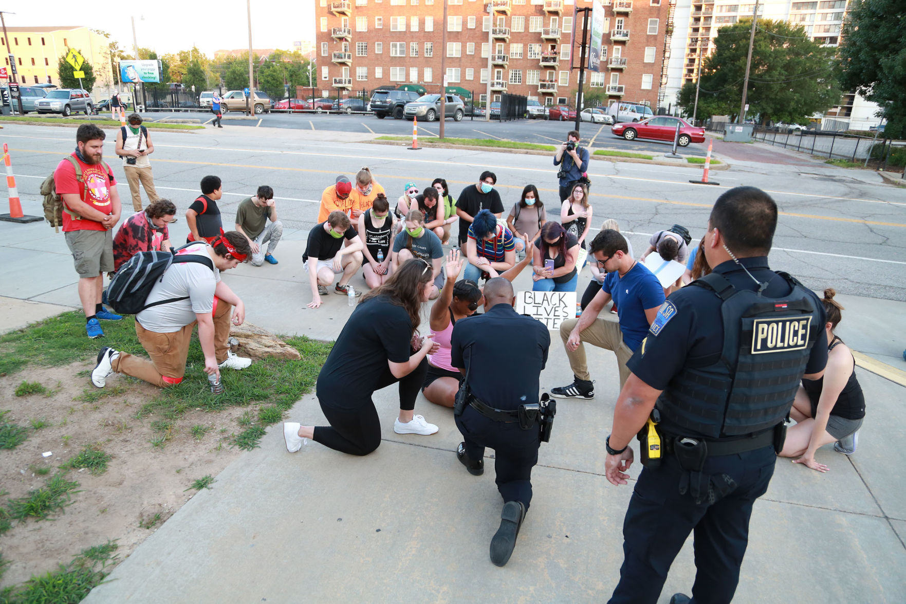 Peaceful protest begins with prayer outside Tulsa police headquarters
