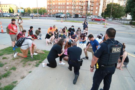 Peaceful protest begins with prayer outside Tulsa police headquarters