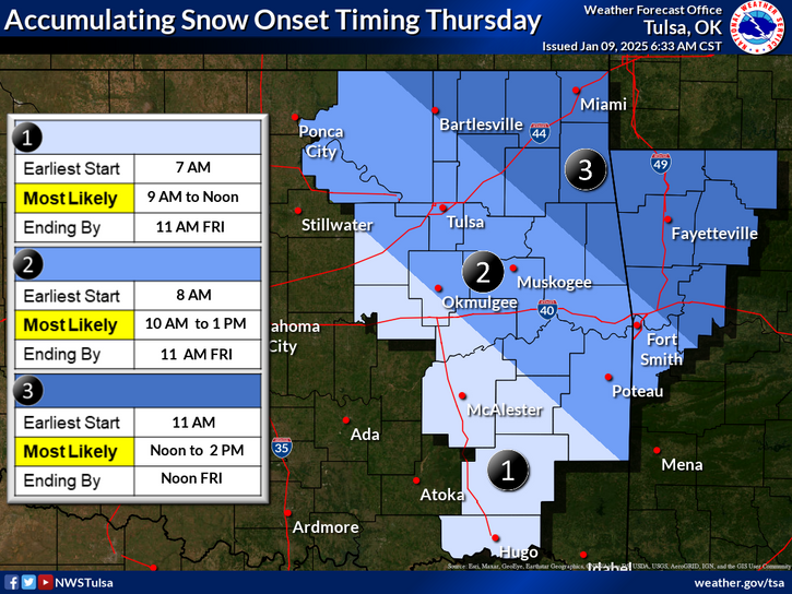 Snow expected Jan. 9 in Tulsa area: Winter weather advisory
