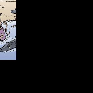 Bruce Plante cartoon: Alligator moat as a border wall?