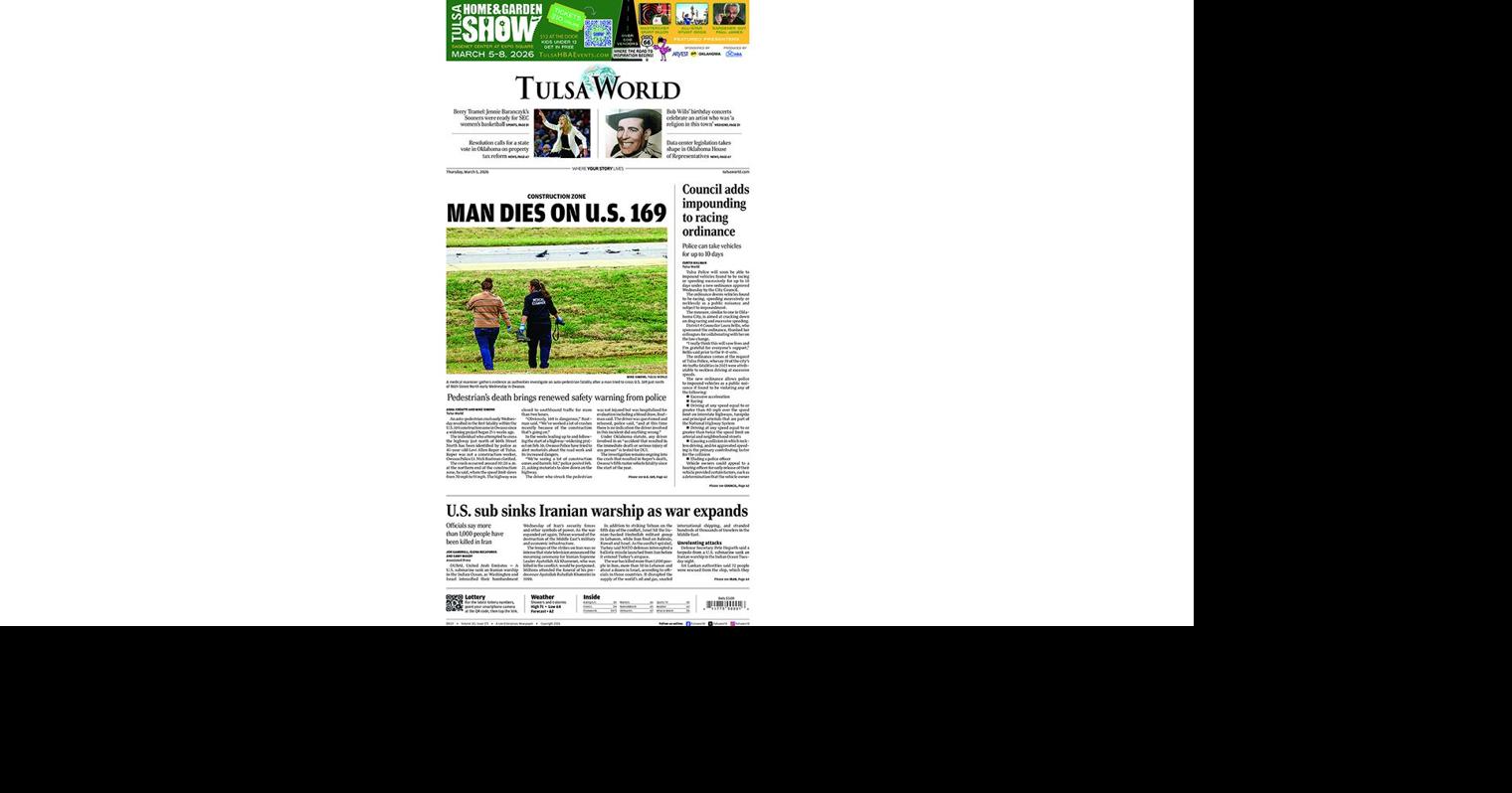 On the front page of today's Tulsa World: March 5, 2026