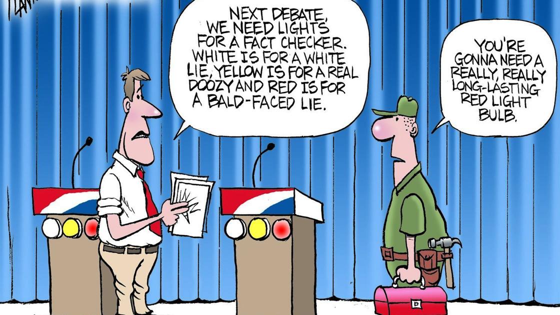 Bruce Plante Cartoon Adjustments To The Next Debate Columnists