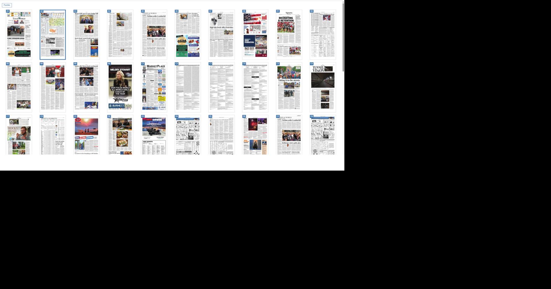 Tulsa World e-edition offers a replica of the print edition