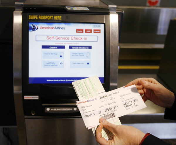 Airlines' self-service check-in kiosks save time