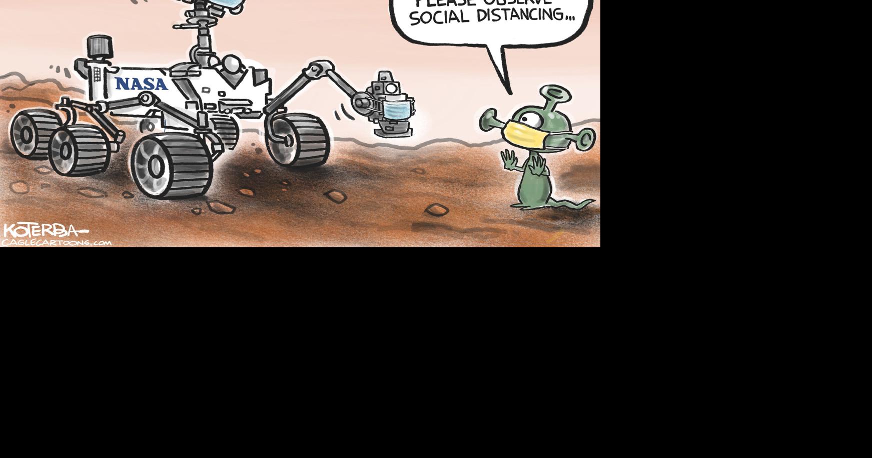 Cartoon: Mars Rover and Social Distancing