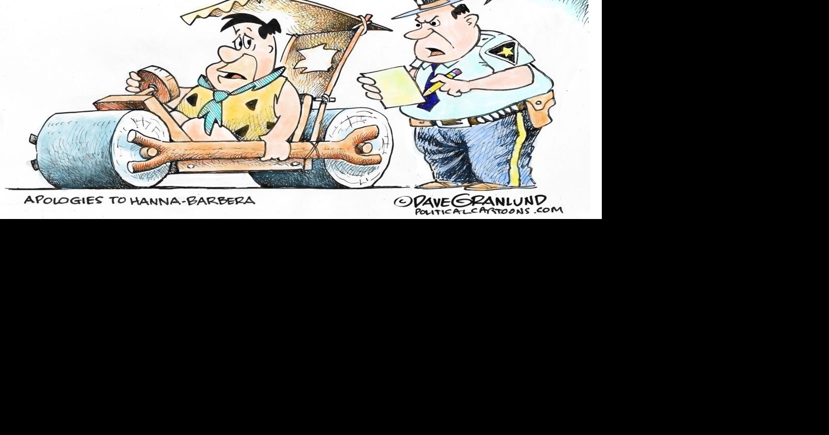 Cartoon: Stone Age cars still on the road