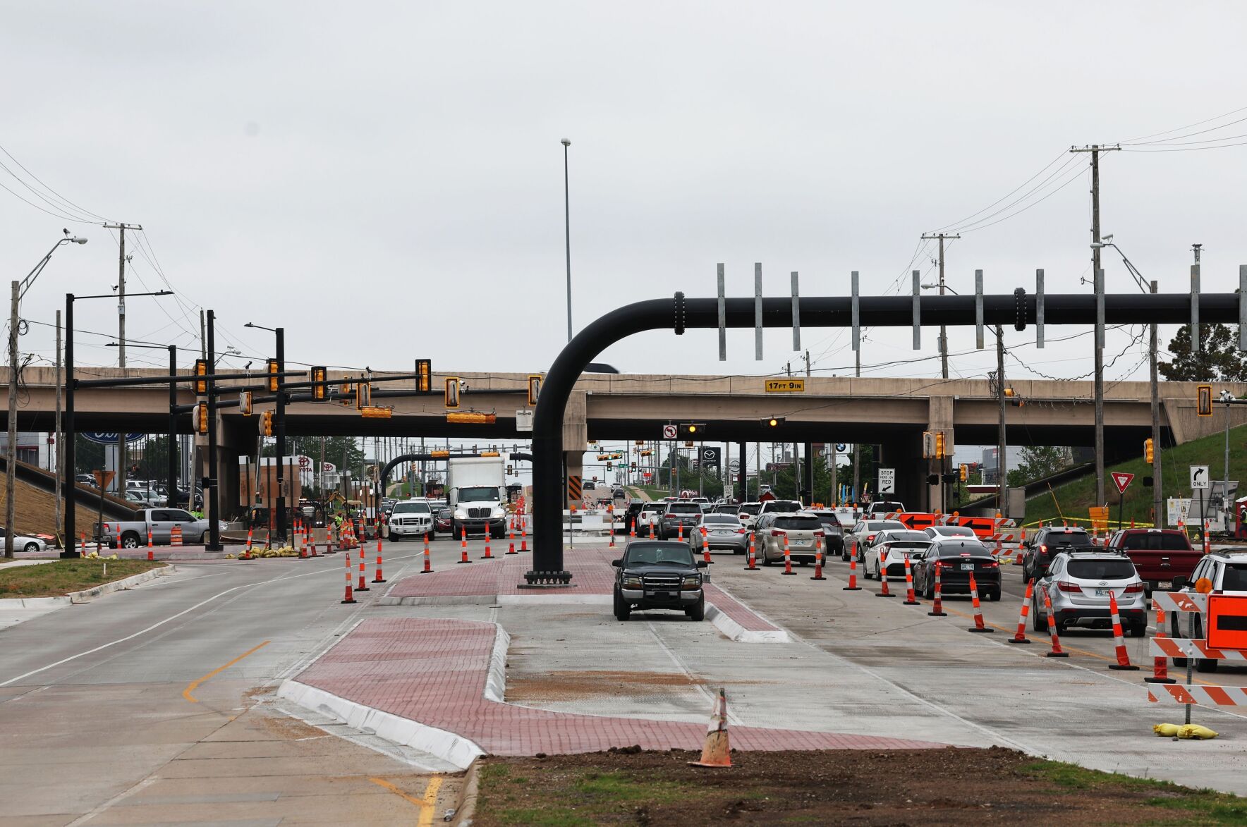 Diverging diamond to open at Creek Turnpike, Memorial Drive